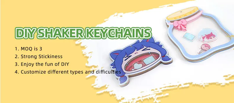 Vograce Custom Shaker Keychain Filler Anime Cartoon Diy Shaker Keychain ...