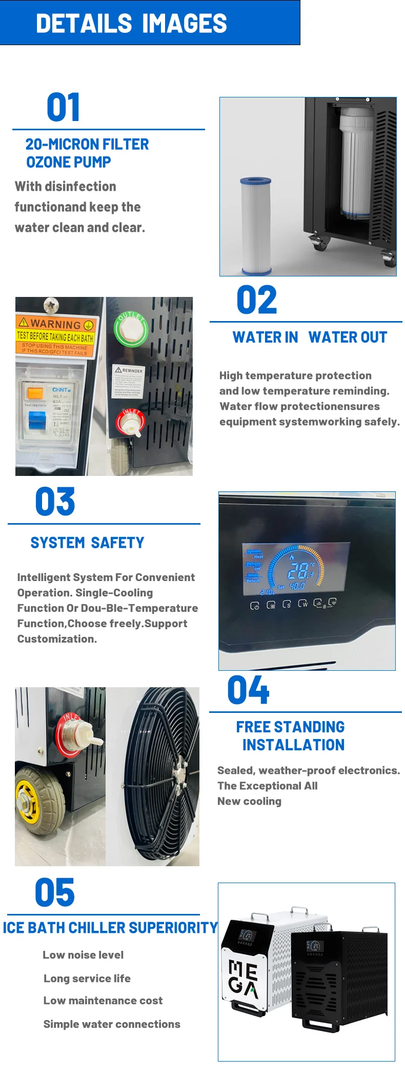 MEGA Wifi Control 1HP Ice Bath Chiller - Smart & Efficient