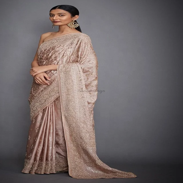 Heavy Embroidery Work Border Lace Saree For Ladies Party Wear Low Price ...