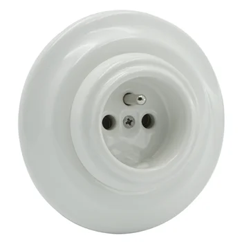 Flush Mounted Porcelain French Socket,Vintage Ceramic Wall Switch ...