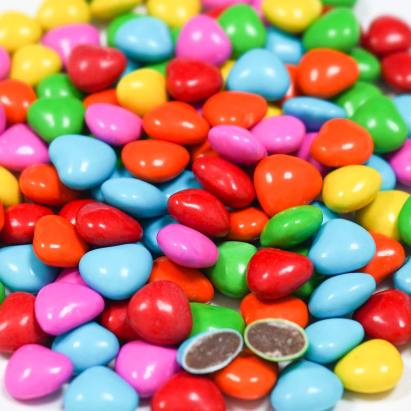 Wholesale Bulk Rainbow Colored Round Fruit Flavored Chocolate Beans