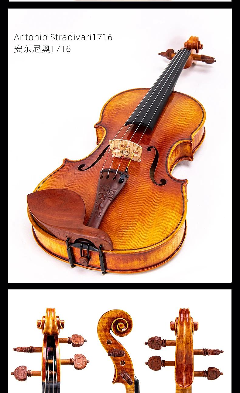 Retail Spruce Solid Wood Violin Professional European Wood Handmade ...