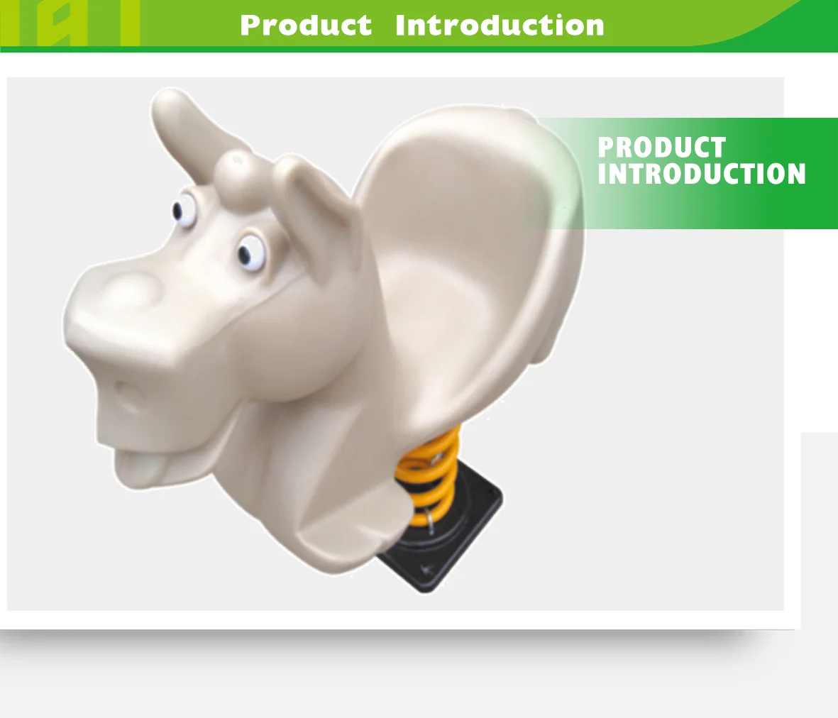 Colorful Outdoor Kids Playground Cartoon Plastic Horse Spring Riders ...