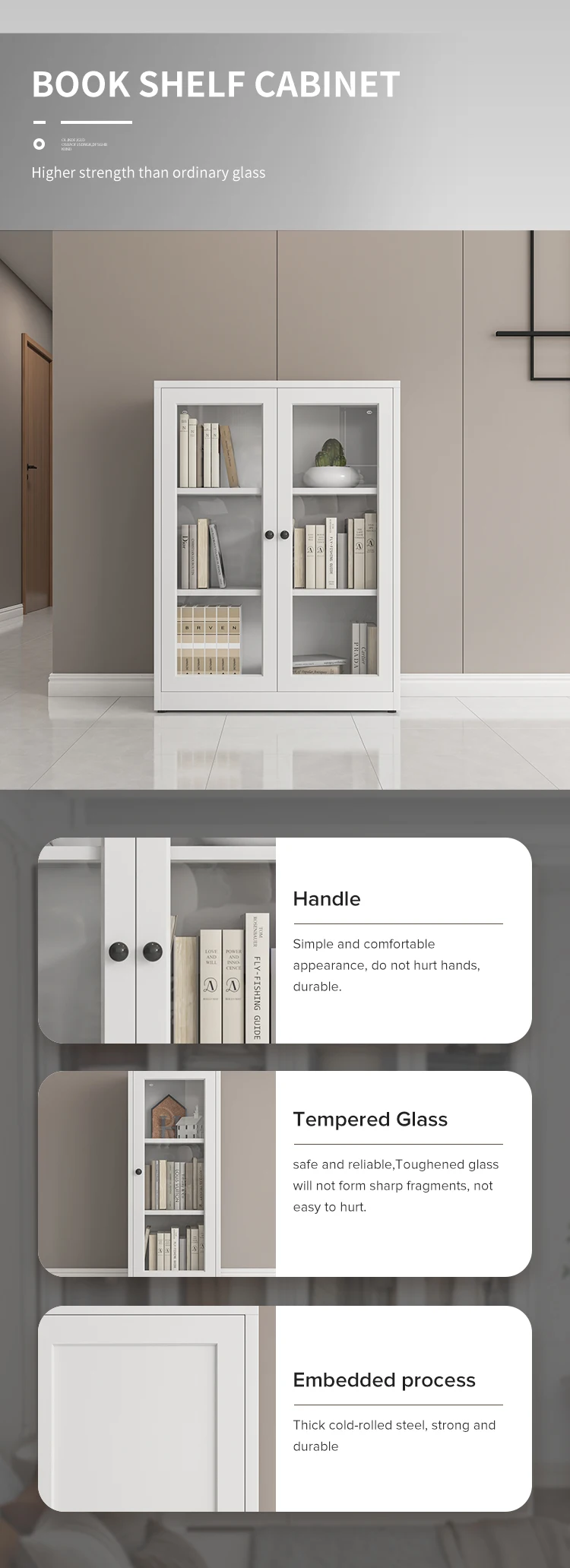 Modern Metal Bookshelf For Living Room Bookcase Storage Cabinet ...