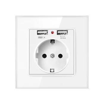 Sran Luxury Recessed Wall Socket Usb Steckdose 5v 2a,Tempered Glass ...