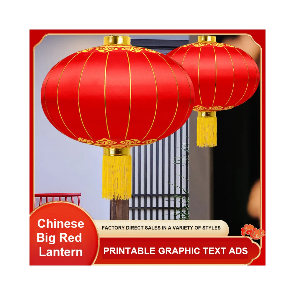 Customized Printing Traditional Chinese Big Red Lantern For Festivals ...