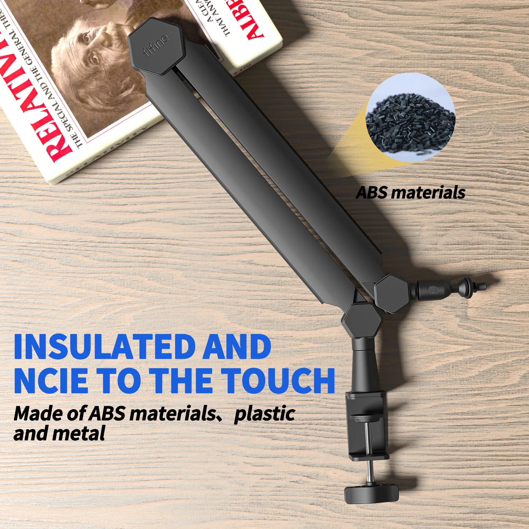 Fifine Adjustable Microphone Stand Arm Mic Studio Flexible Desk Holder ...