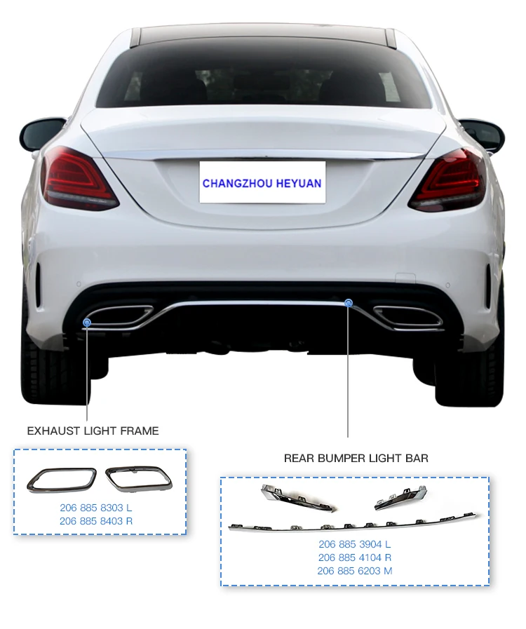Front Bumper Bright Strip For Benz C Class W206 2021 2068854102 L ...