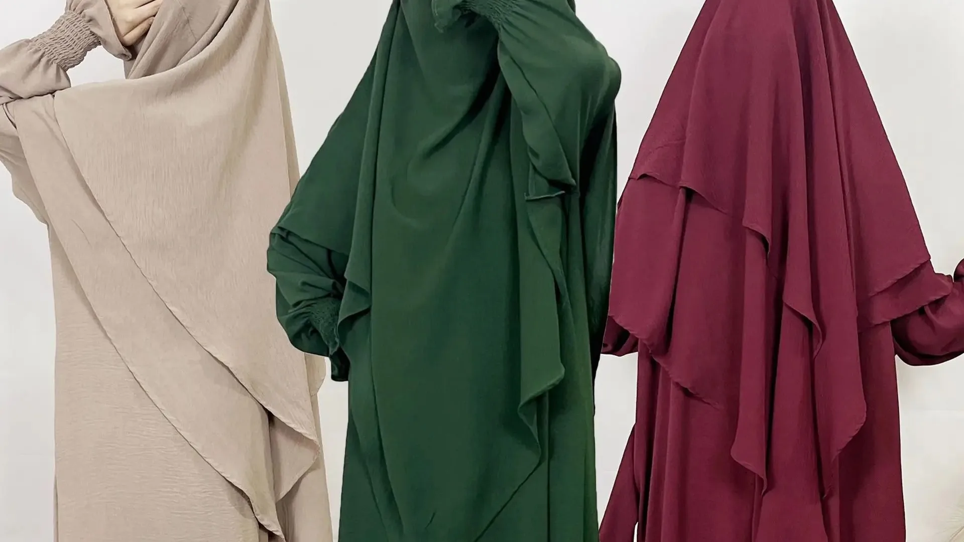 2 Pieces Muslim Chador Abayas Modest Prayer Dress With Hijab Robe ...