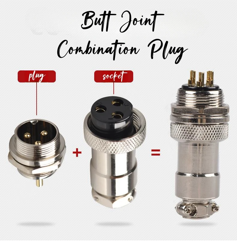 In-line Aviation Plug Socket Gx12 Gx16 Gx20 2-core 3-core 4-core Gold ...