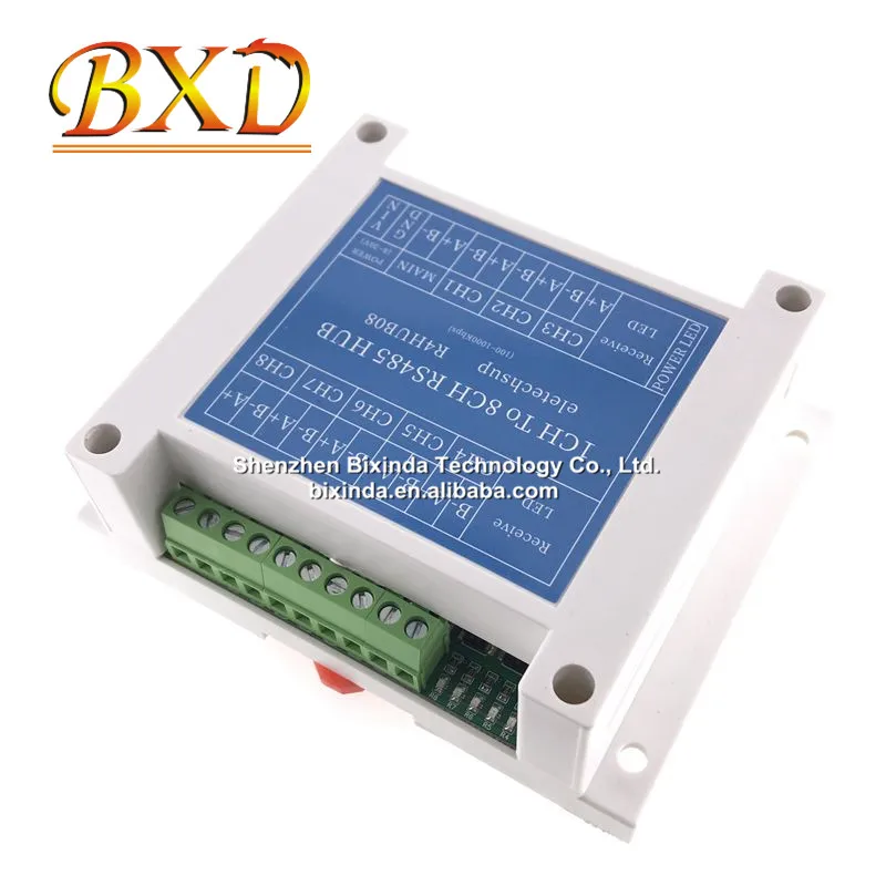 8 Port Rs485 Hub Industrial Grade 485 Bus Repeater Serial Port Signal Amplifier 100 1000kbps Dc 