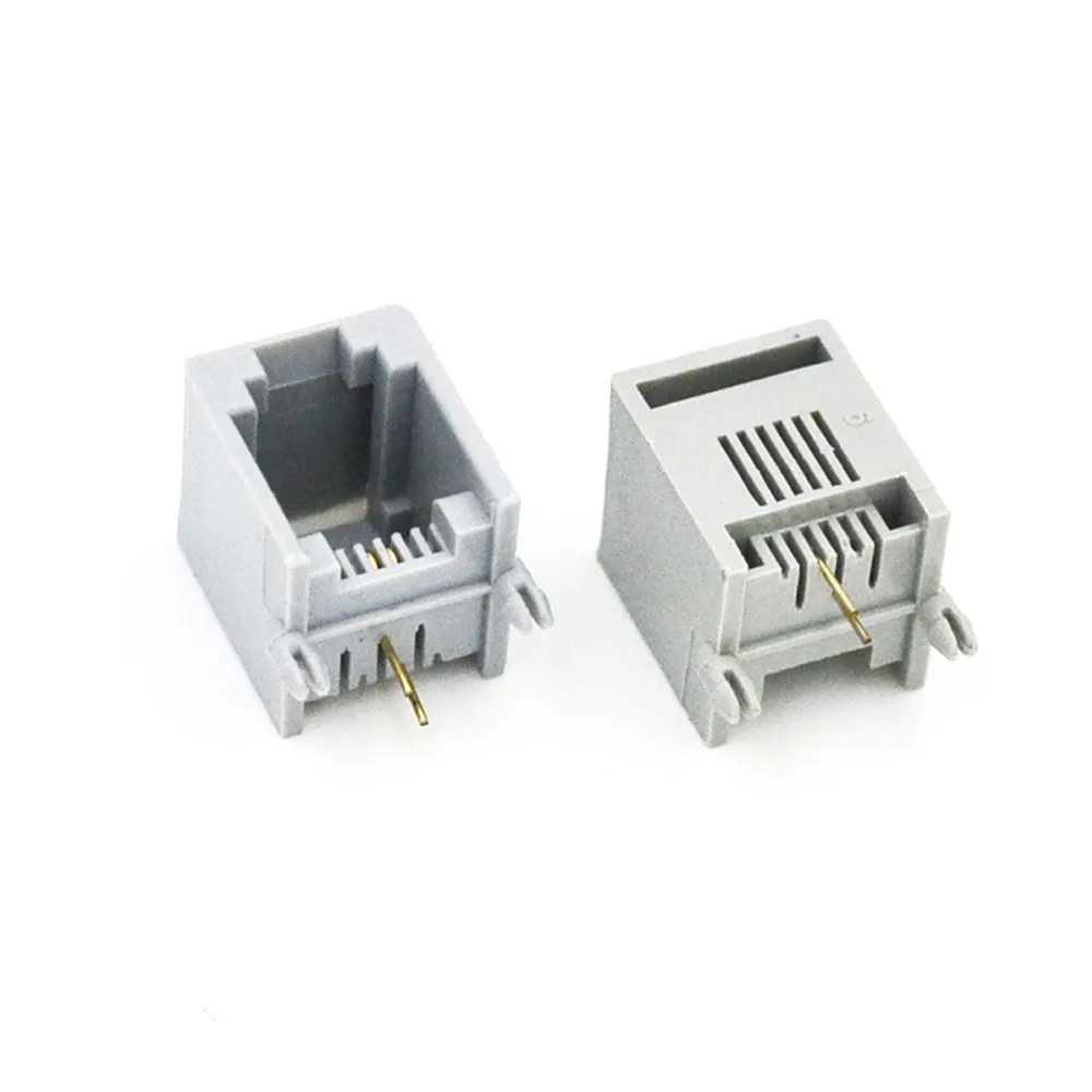Pcb Modular Jack Rj11 Telephone Jack 6p4c 4core Female Connector - Buy Rj9 4pin Pcb Modular Jack ...