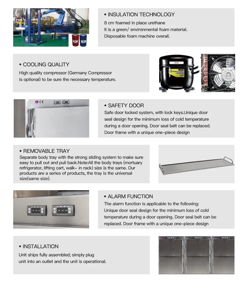 Mortuary Dead Body Freezer - Corpse Morgue Refrigerator