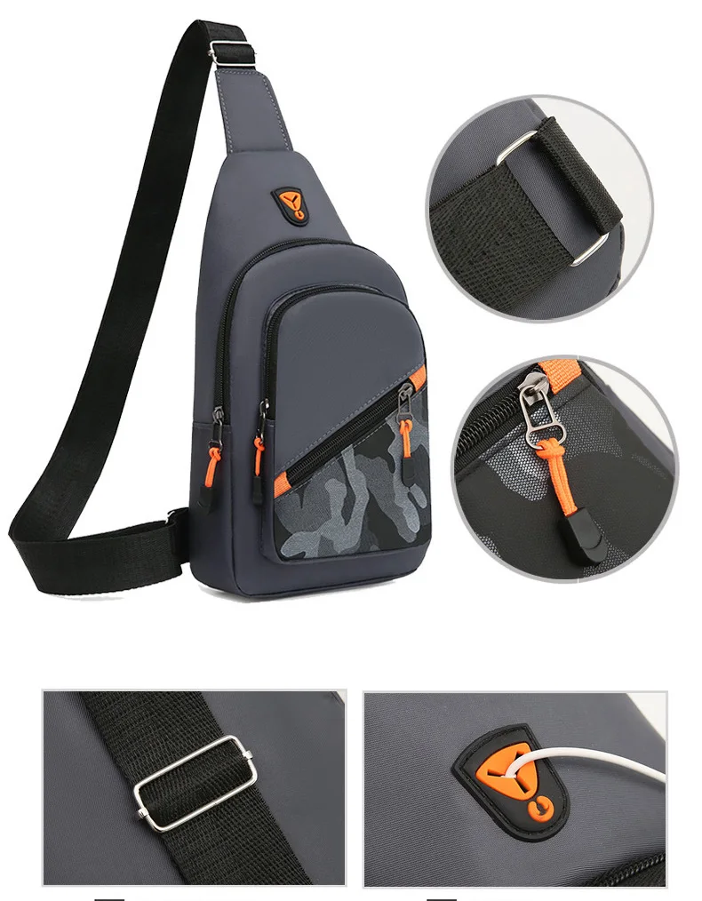 Sports Nylon Chest Bag Sports Sling Bag Multiple Pockets Nylon ...