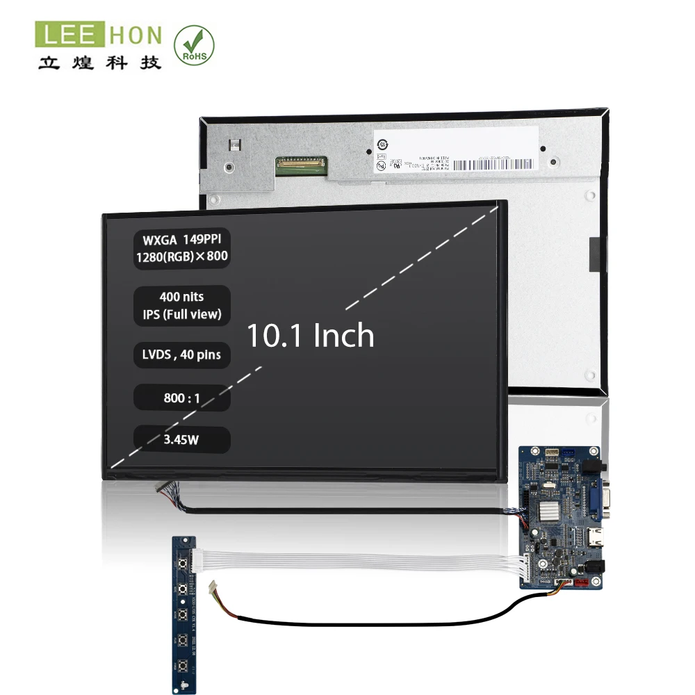 10.1 Inch LCD Panel Screen 1280(RGB)*800 WXGA 149PPI Sunlight Readable Medical ...