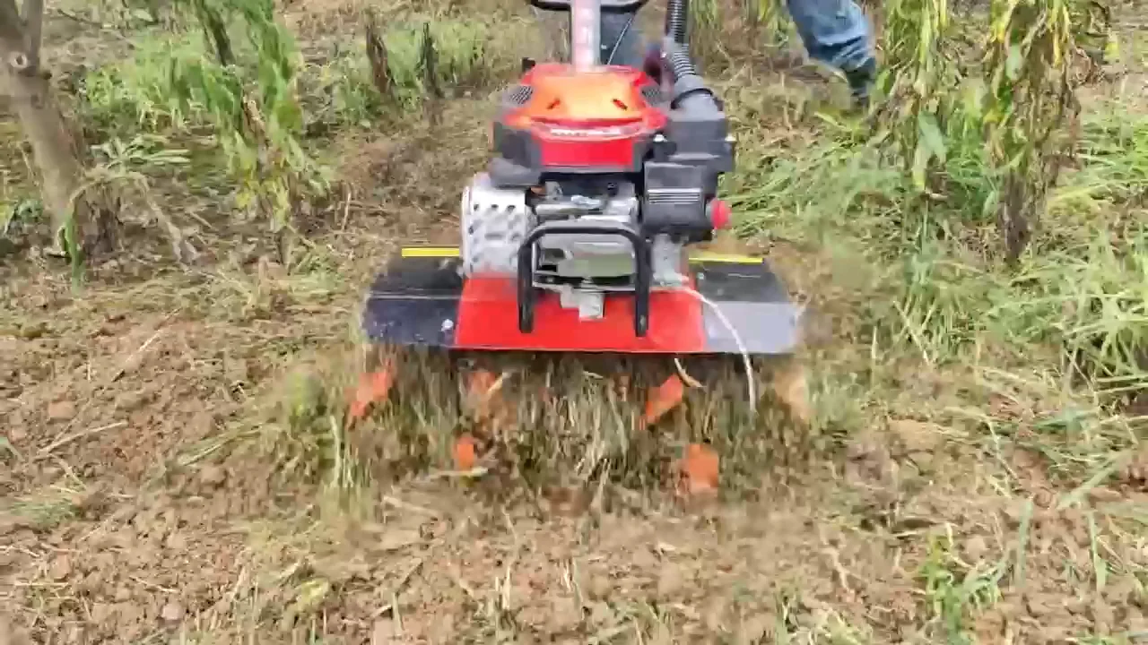 Hand Home Use Walking Tractor Rotary Micro Tiller Machine / Rotavator ...