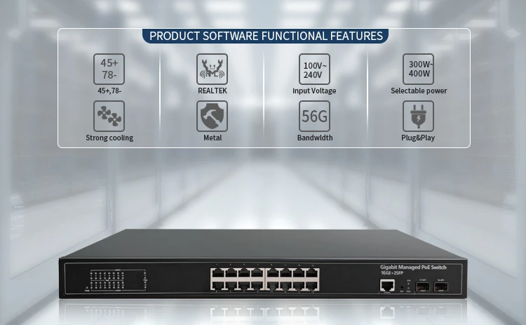 L2 Managed 24v Passive Poe Switch 16 Port With 2 Sfp - Buy Passive Poe ...