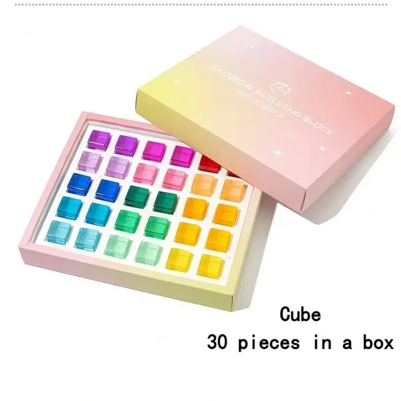Wholesale Rainbow Translucent Acrylic Rectangular Building Block Set ...