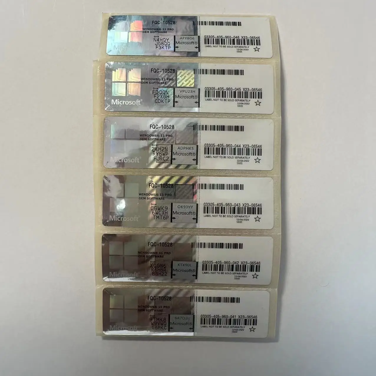 Windows 11 Pro COA Sticker Global 100% Online Activation 1 Set= 10 Pcs ...