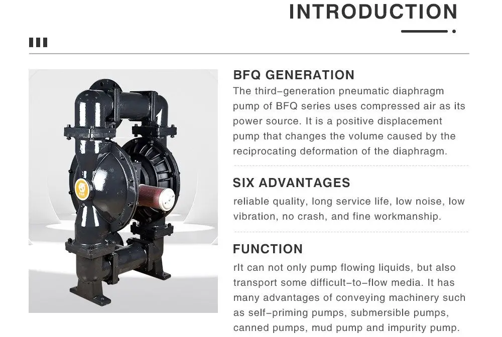 BFQ-80Q Pneumatic Diaphragm Pump_BFQ_Air Operated Double Diaphragm Pumps_GODO PUMPS