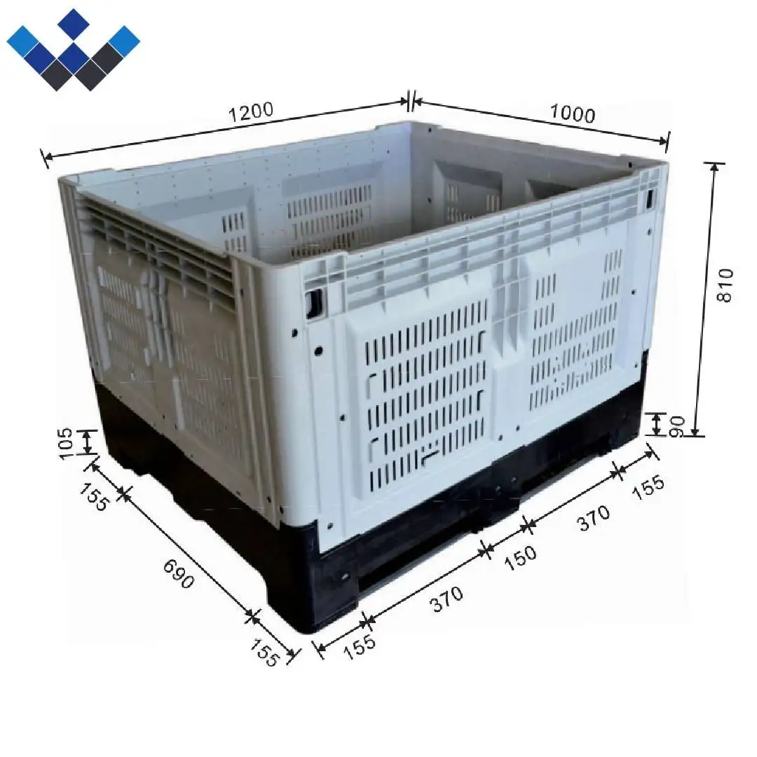 Australian Standard Large Foldable Plastic Pallet Boxes Mega Bin With ...
