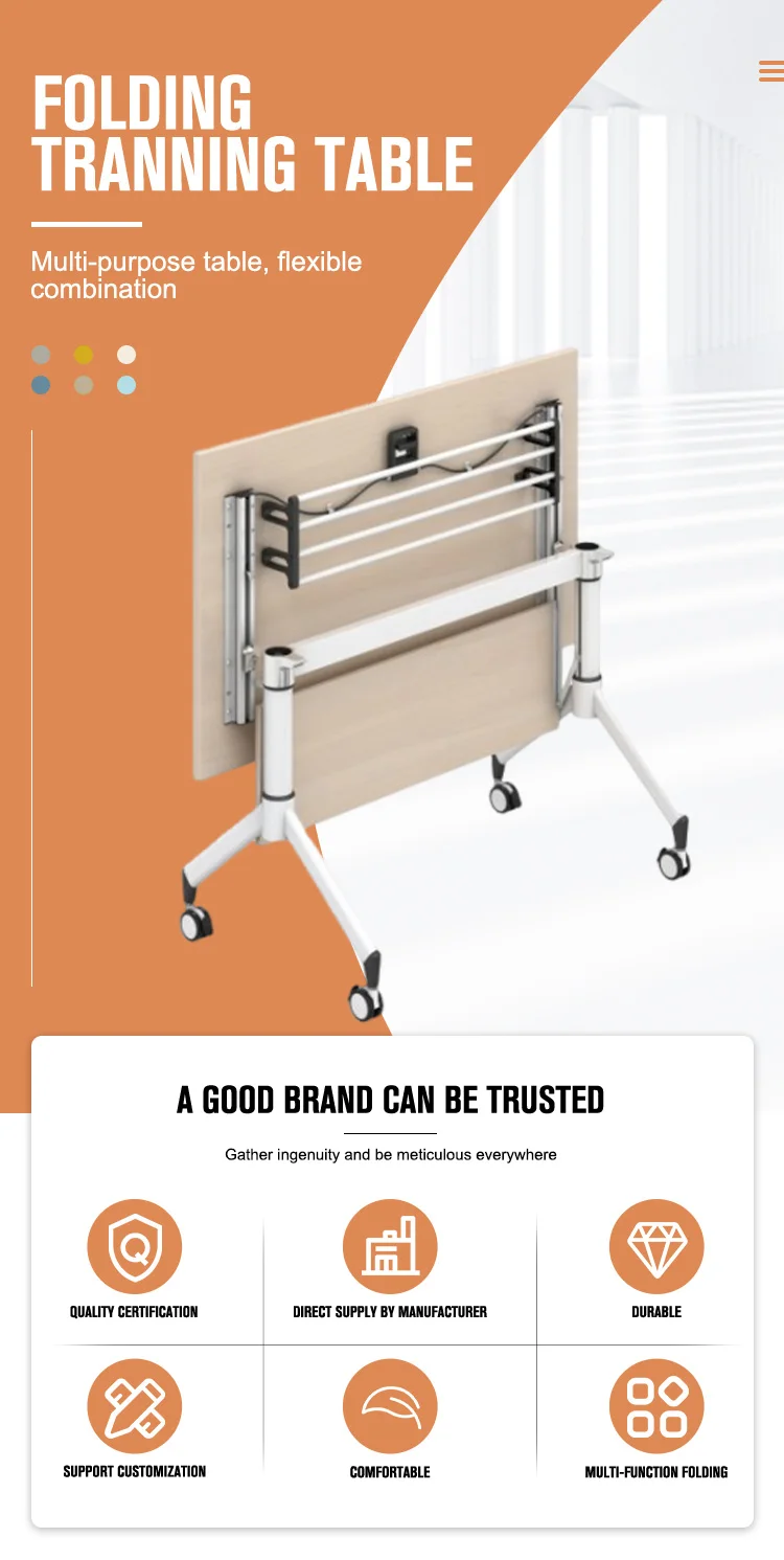 Movable Conference Room Furniture Desk Office Training Table Custom ...