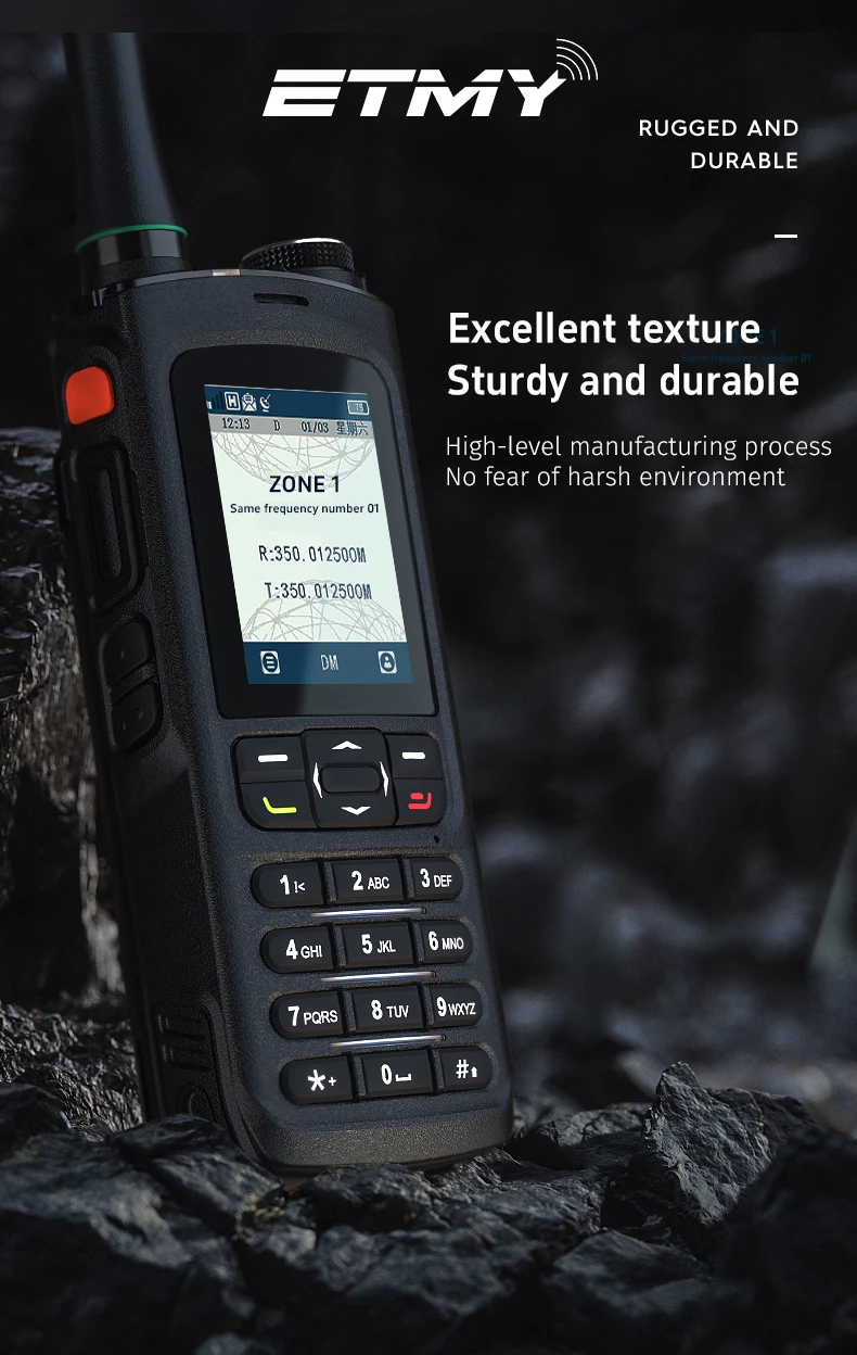 ETMY ET-D69 IPX6 DMR NXDN Digital Trunking Portable Radio Tier 3 AES256 ...