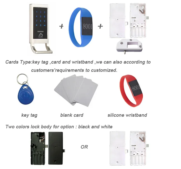 Gym Spa RFID Electronic Cabinet Locker Lock with Free Bracelet