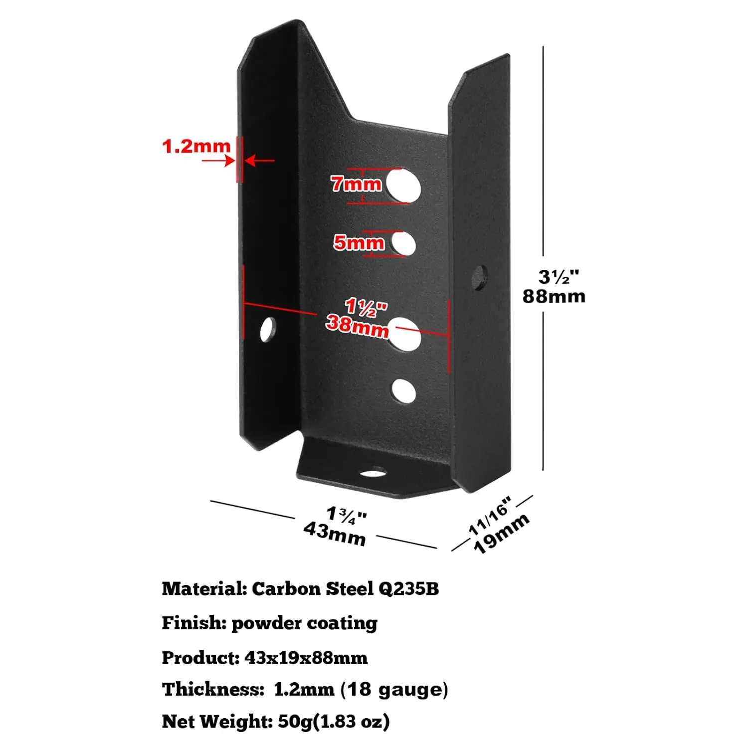2x4 Fence Bracket Black Deck Rail Bracket Connectors For Railing Wood ...