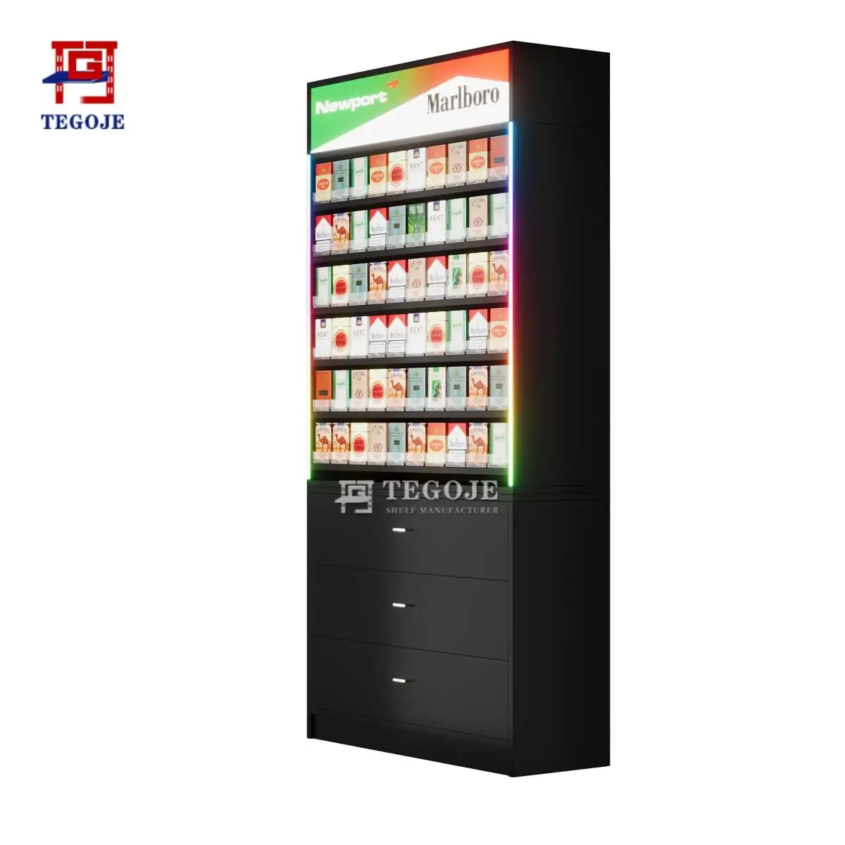 Single-sided Light Duty Cigar Cigarette Display Stand Iron Acrylic ...