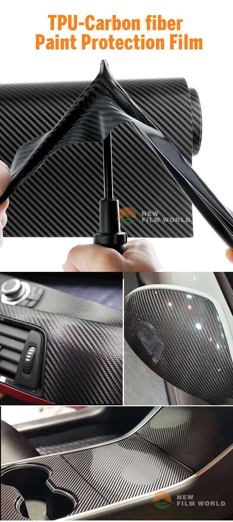 Carbon Fiber Tpu Color Ppf Paint Protection Film Car Interior ...