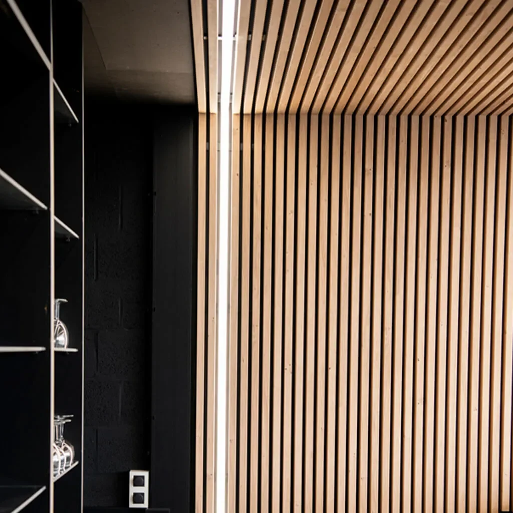 Slatted Led Wall Panel Home Decoration Soundproof Wood Acoustic Wall ...