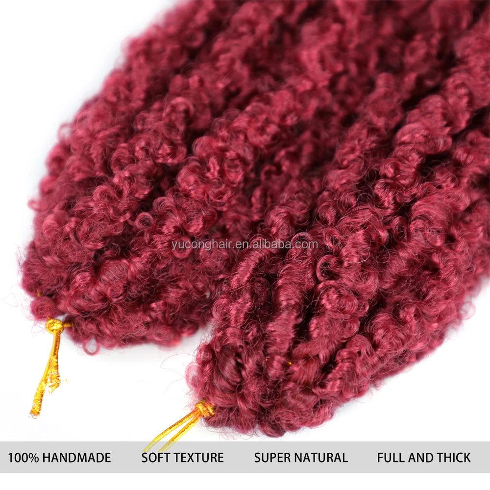 Synthetic Butterfly Locs Crochet Hair 12" 14" Burgundy Red Butterfly ...