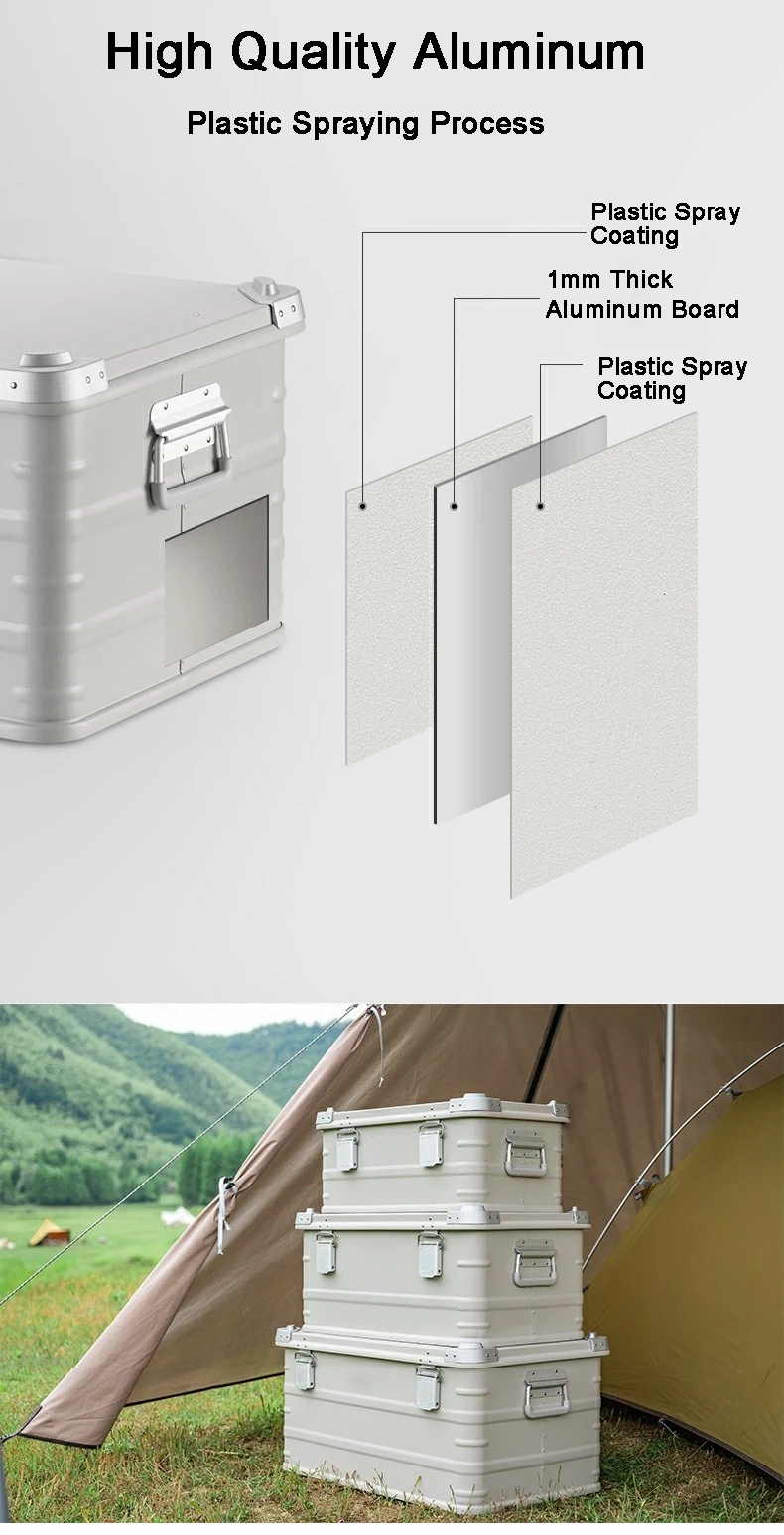 Heavy Duty Picnic Outdoor Aluminum Storage Box Travel Multifunctional ...