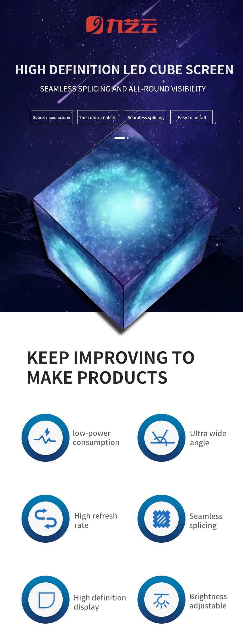 High Tech Rubik's Cube Display Screen Indoor And Outdoor Full Color ...