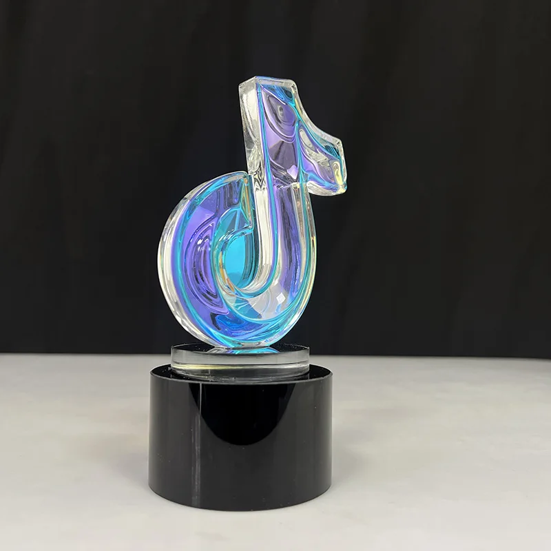 Rainbow Color Crystal Music Tiktok Shape Trophies Manufacturer ...