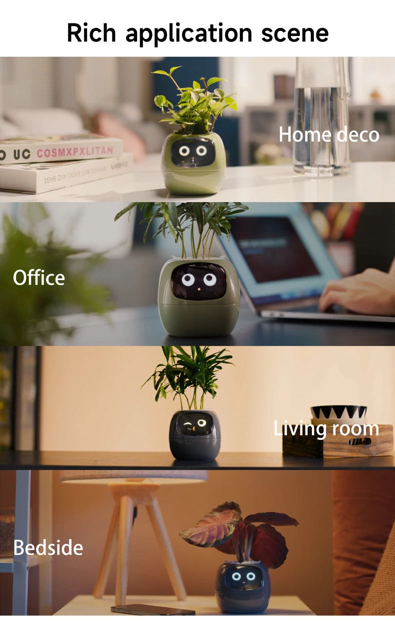 AI Sensor Smart Mimi Flower Pot - Self Watering Digital Pet