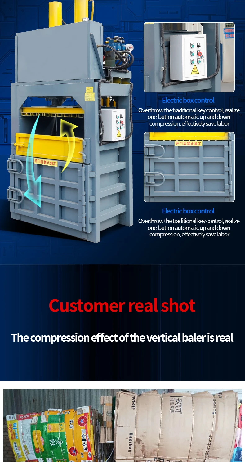 Vertical Semi-automatic Hydraulic Packer Waste Compressor Paper Baler ...