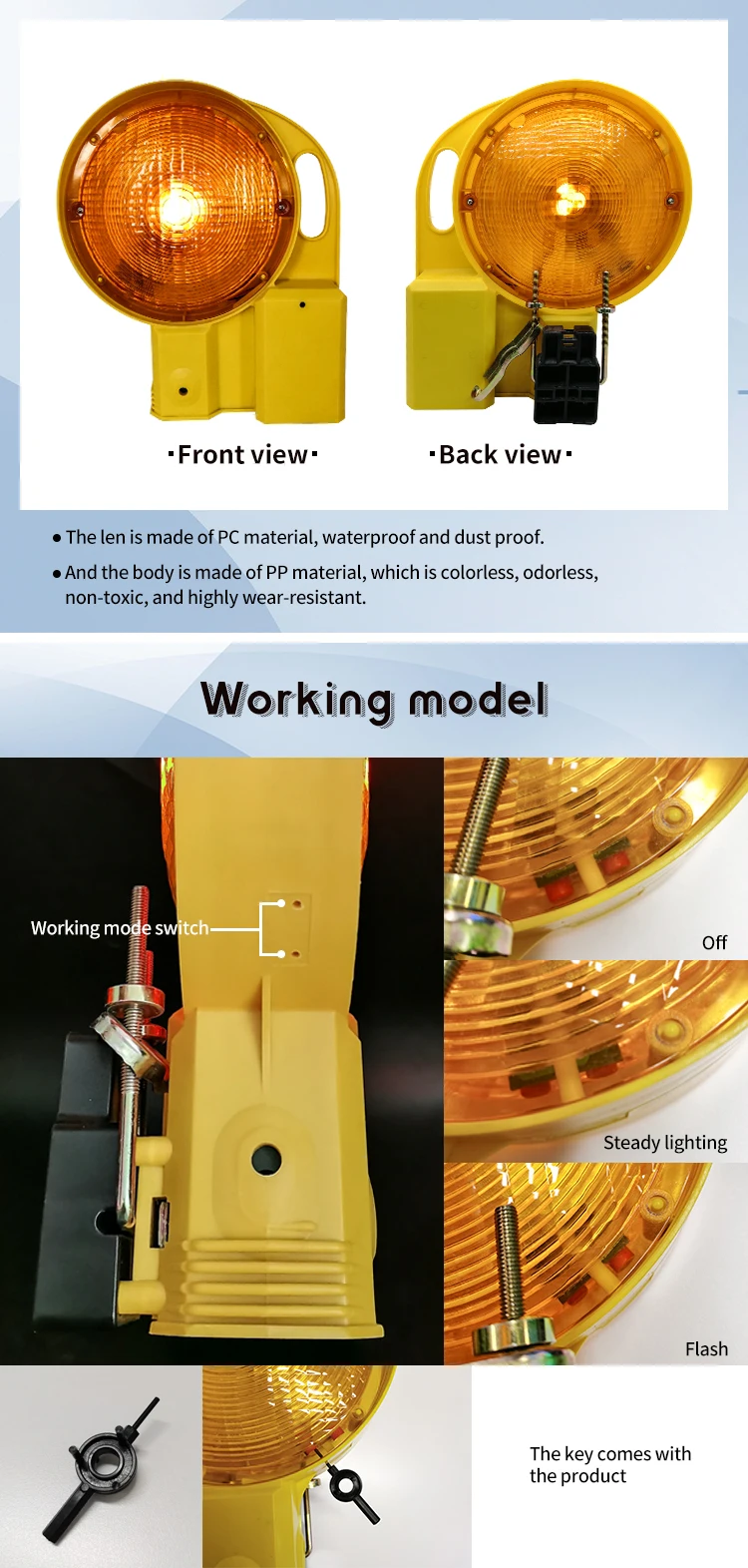 Warning of Hazardous Areas Amber Red 200*240*70mm Portable ...