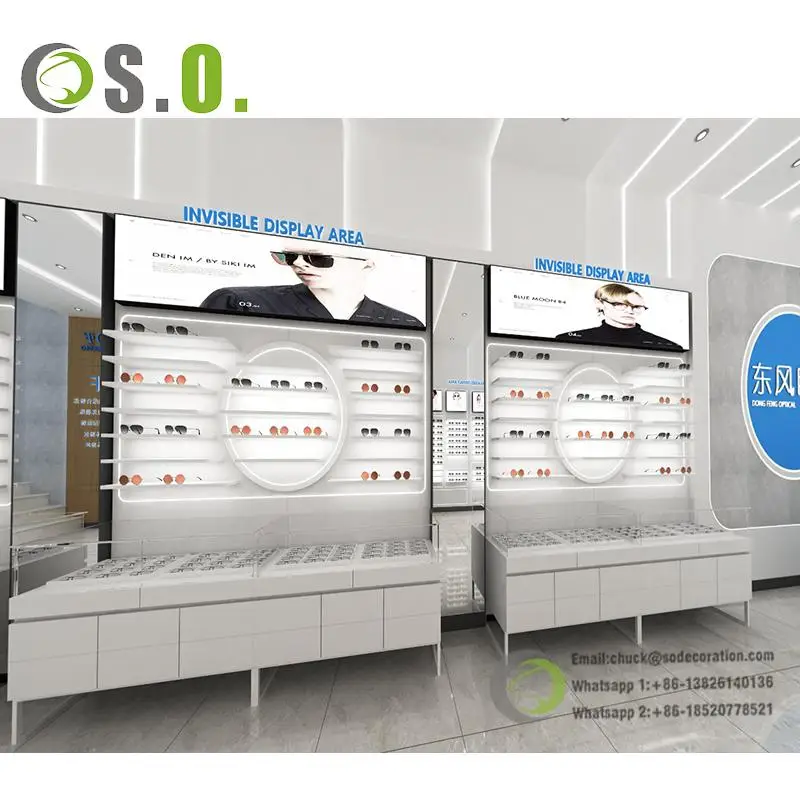 Optical Store Layout Design Eyewear Display Showcase Furniture With Counter Top Acrylic Sunglass ...