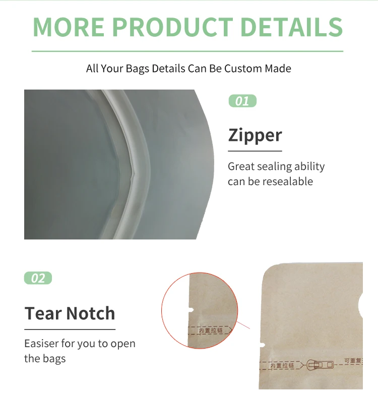 Easy Tear Ziplock Top & Degassing Valve Back Coffee Bags