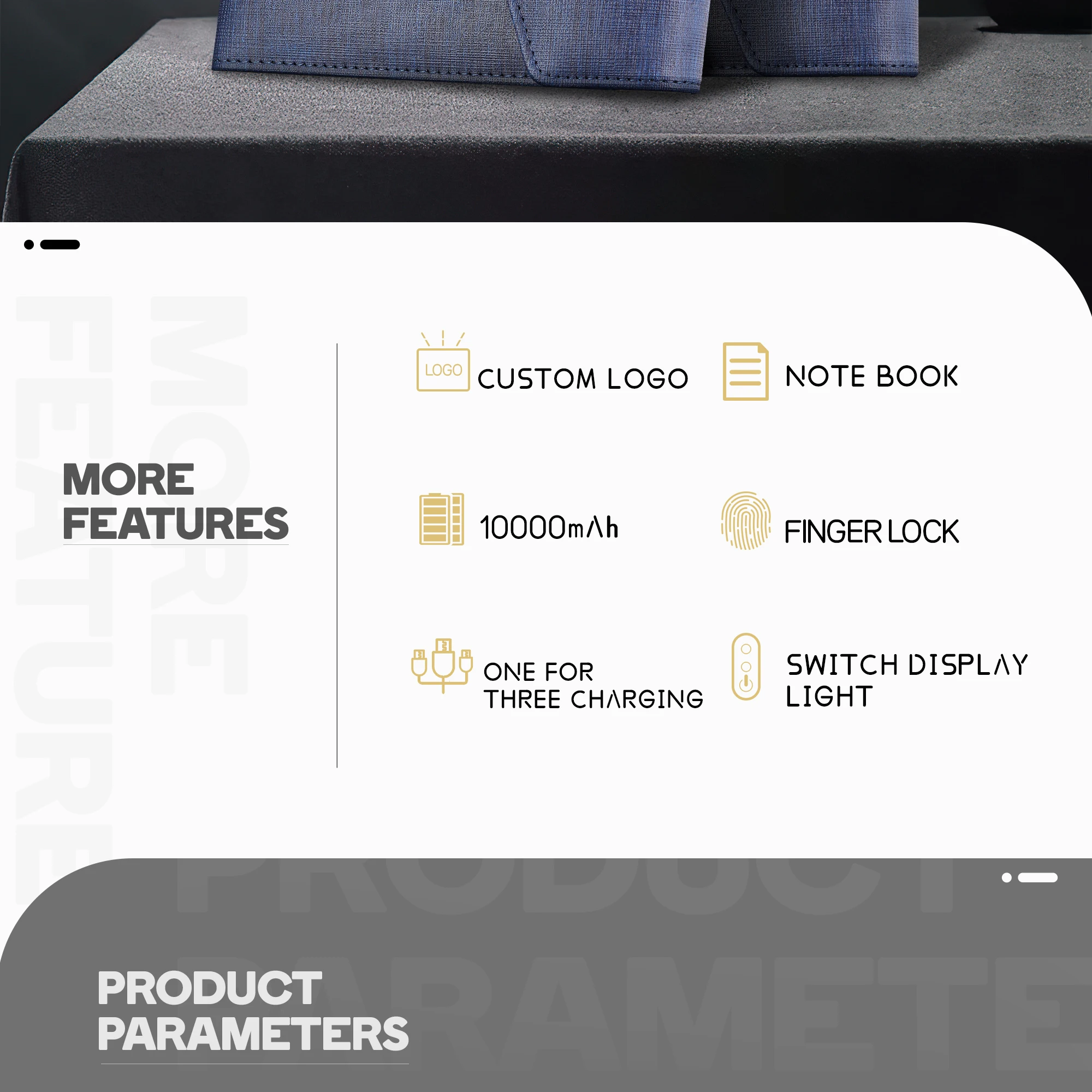 Multifunctional Fingerprint Lock Notebook Pu Leather Wireless Charging ...