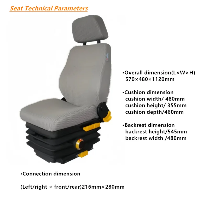 Hotsale Leather Truck Seats /suspension Operator Seat For Crane ...