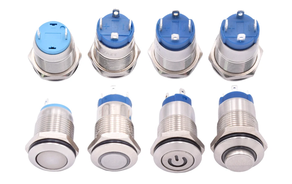 Flat Stainless Steel Switch - 12mm Momentary Latching