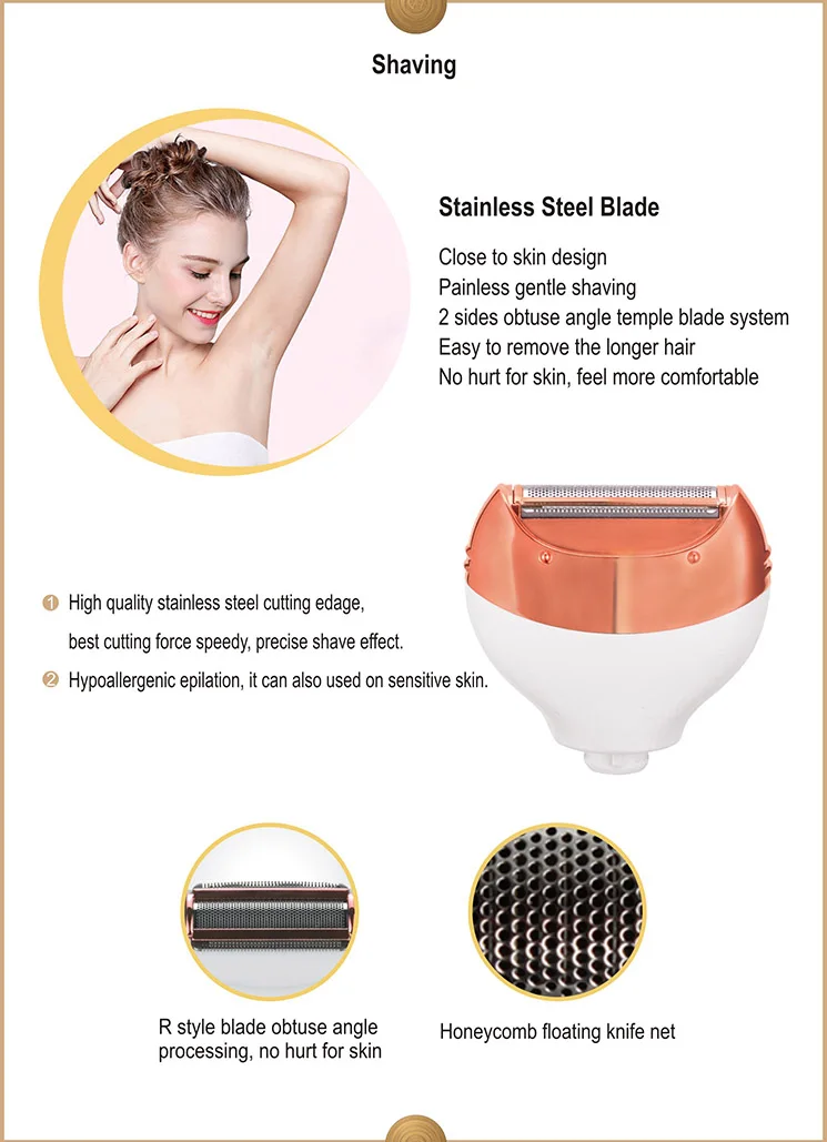 6 In1 Cordless Rechargeable Advanced Wet Dry Electric Hair Removal ...