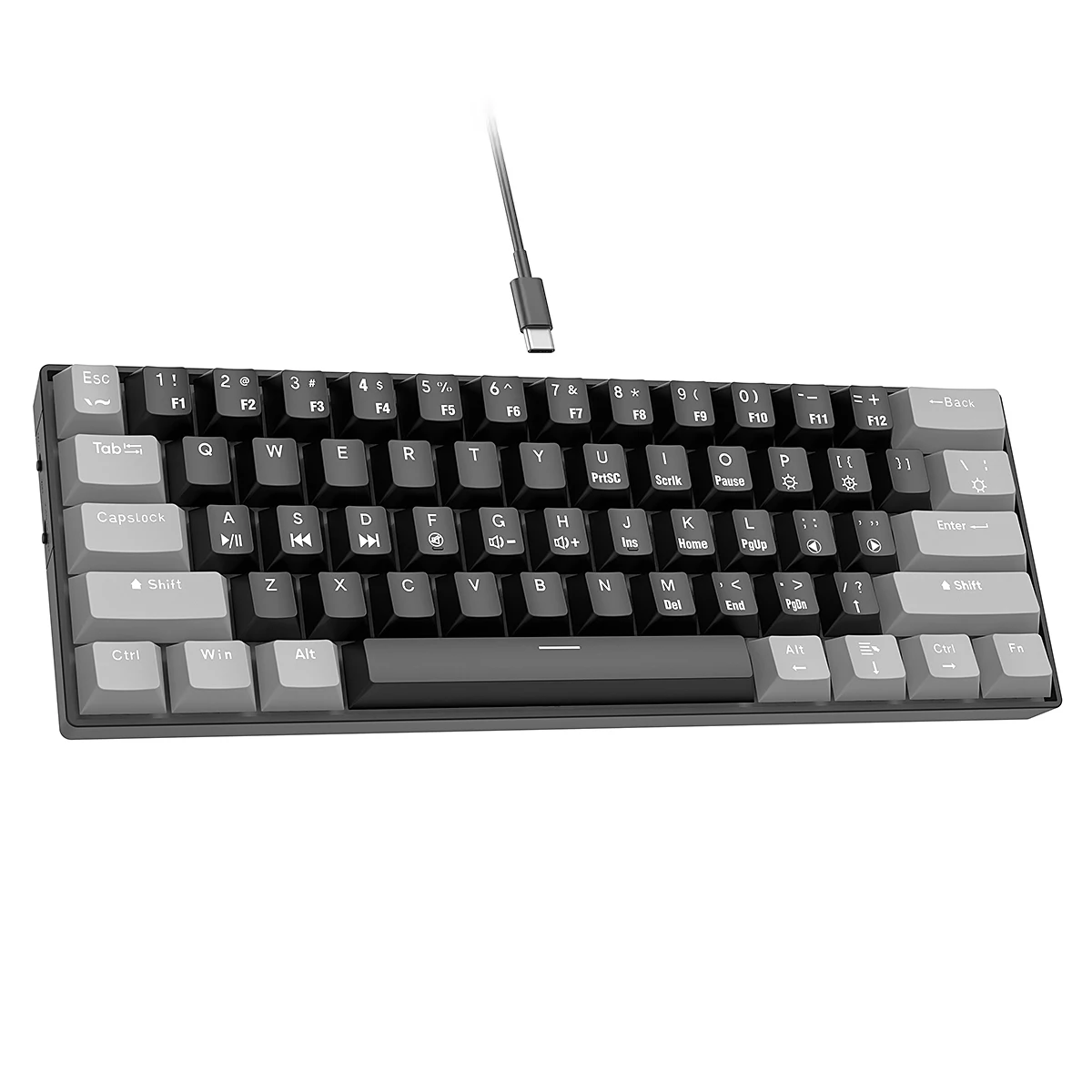 Custom Mini Gaming Mechanical Keyboard 61 Keys RGB Type-C Wired Gaming ...