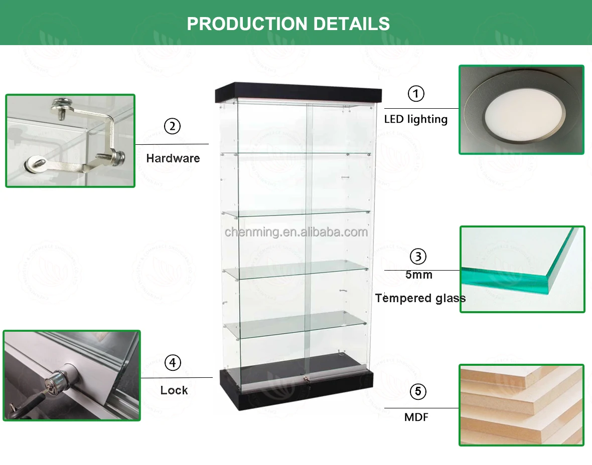 Frameless Glass Display Showcase for Supermarkets