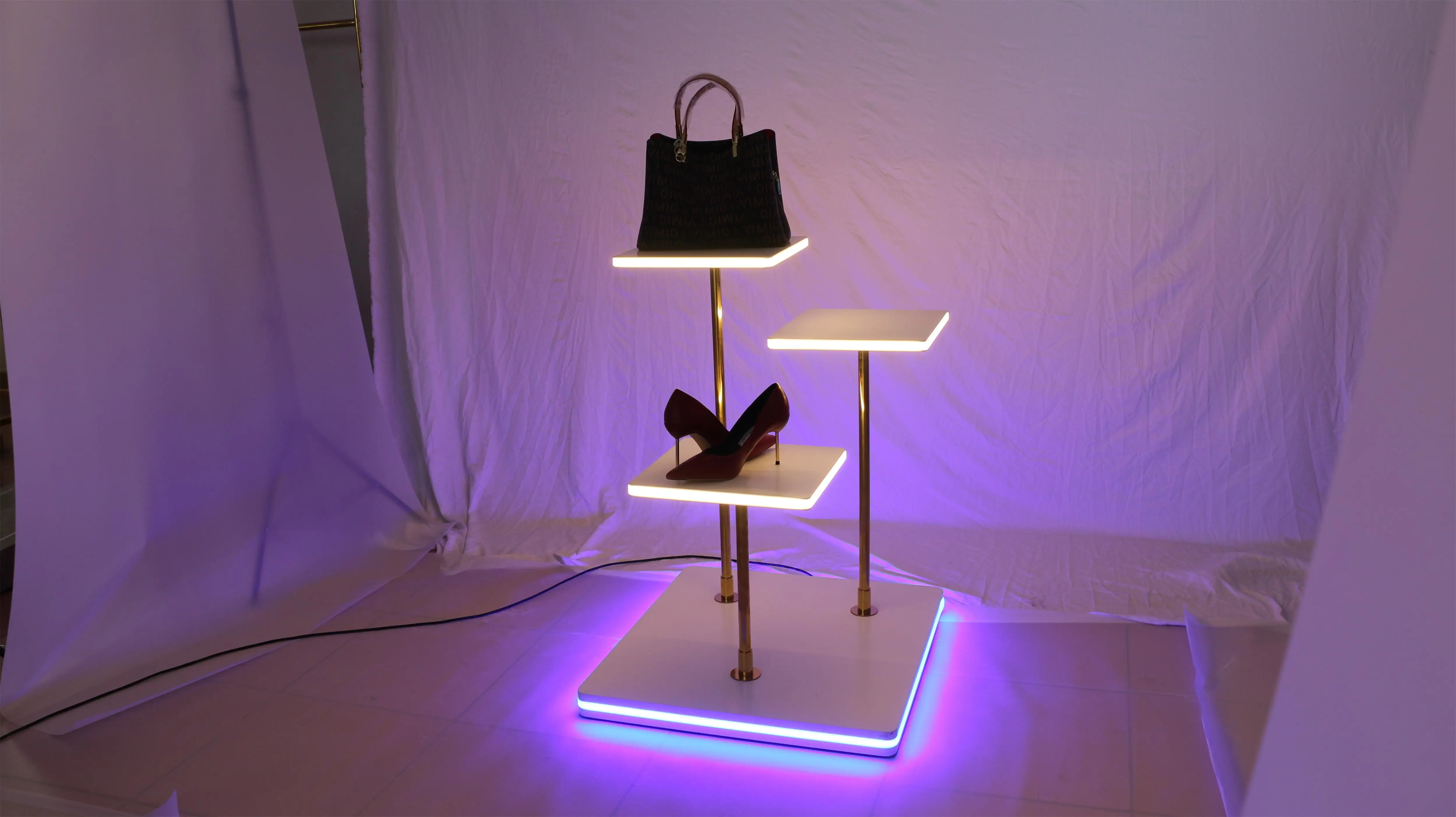 White LED Display Stand - Elevate Your Store's Appeal