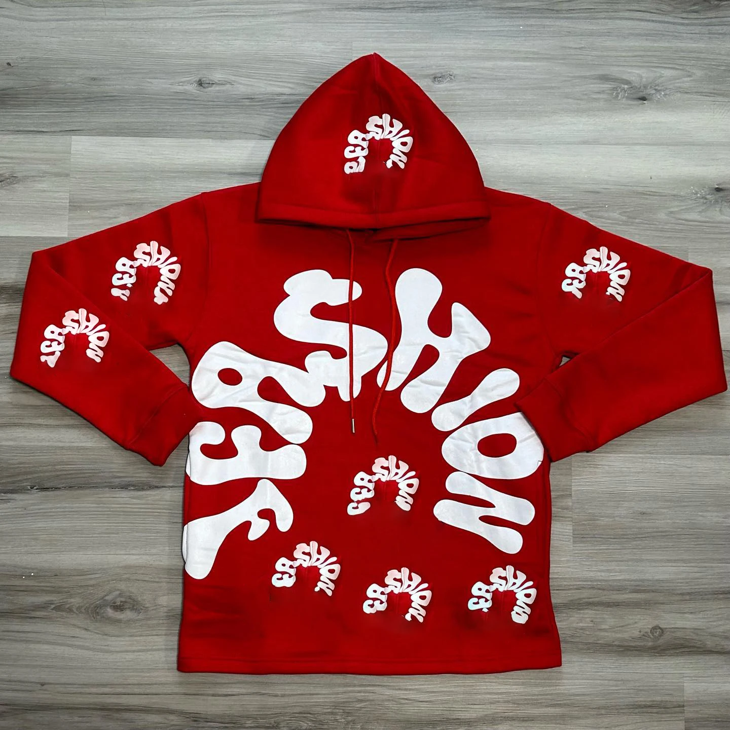 Custom Logo Streetwear Functional Puff Print Men Heavyweight Hoodie ...