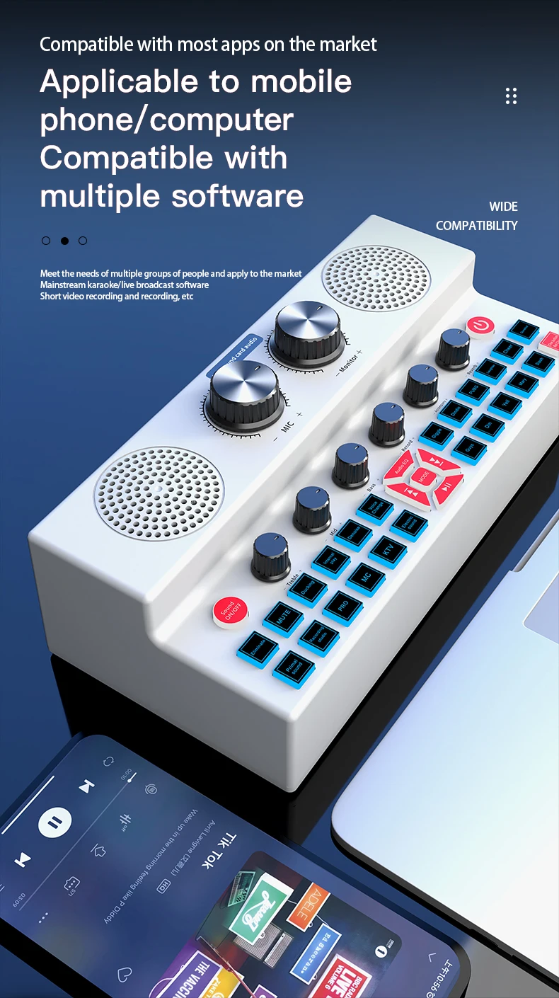 Professional Audio Sound Card Recording Audio Mixer Sy7 With Bt Speaker ...